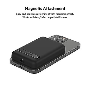 Belkin BoostCharge Wireless Power Bank 5K w/MagSafe Compatible 7.5W Charging, Built-in Pop-up Kickstand - Compatible w/iPhone 15, 15 Plus, 15 Pro, 15 Pro Max, iPhone 14, AirPods, and More - Black