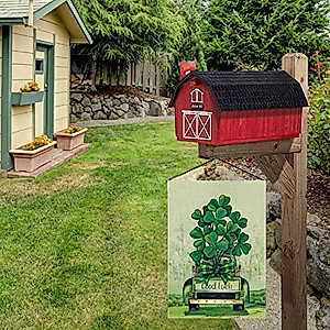 St Patricks Day Garden Flag Good Shamrock Luck Truck Vertical Burlap Double Sided Flag 12.5 x 18 Inch St Patricks Day Yard Outdoor Decorations