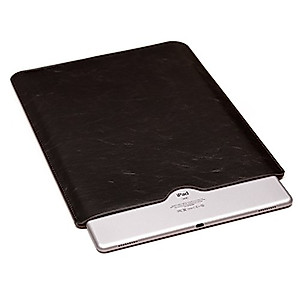 Dockem Executive Sleeve for iPad Pro 12.9 (2015 & 2017): Premium Dark Brown Synthetic/Vegan Leather Lined with Soft Microfiber Felt: Slim, Simple, Slip-on Tablet Case