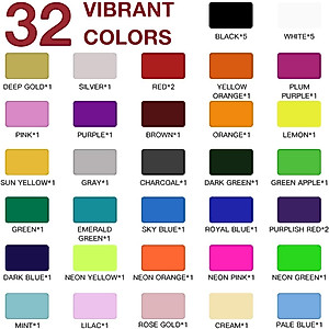 HTV Heat Transfer Vinyl Bundle - 43 Pack 12" x 10" PU Iron on Vinyl for T-Shirt, 32 Assorted Colors HTV Vinyl for Cricut, Silhouette Cameo or Heat Press Machine