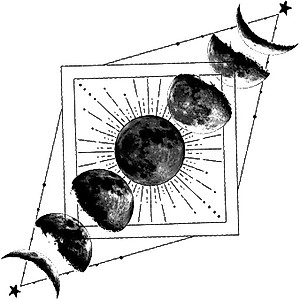 Inkbox Temporary Tattoos, Semi-Permanent Tattoo, One Premium Easy Long Lasting, Water-Resistant Temp Tattoo with For Now Ink - Lasts 1-2 Weeks, La Bella Luna, 4 x 4 in