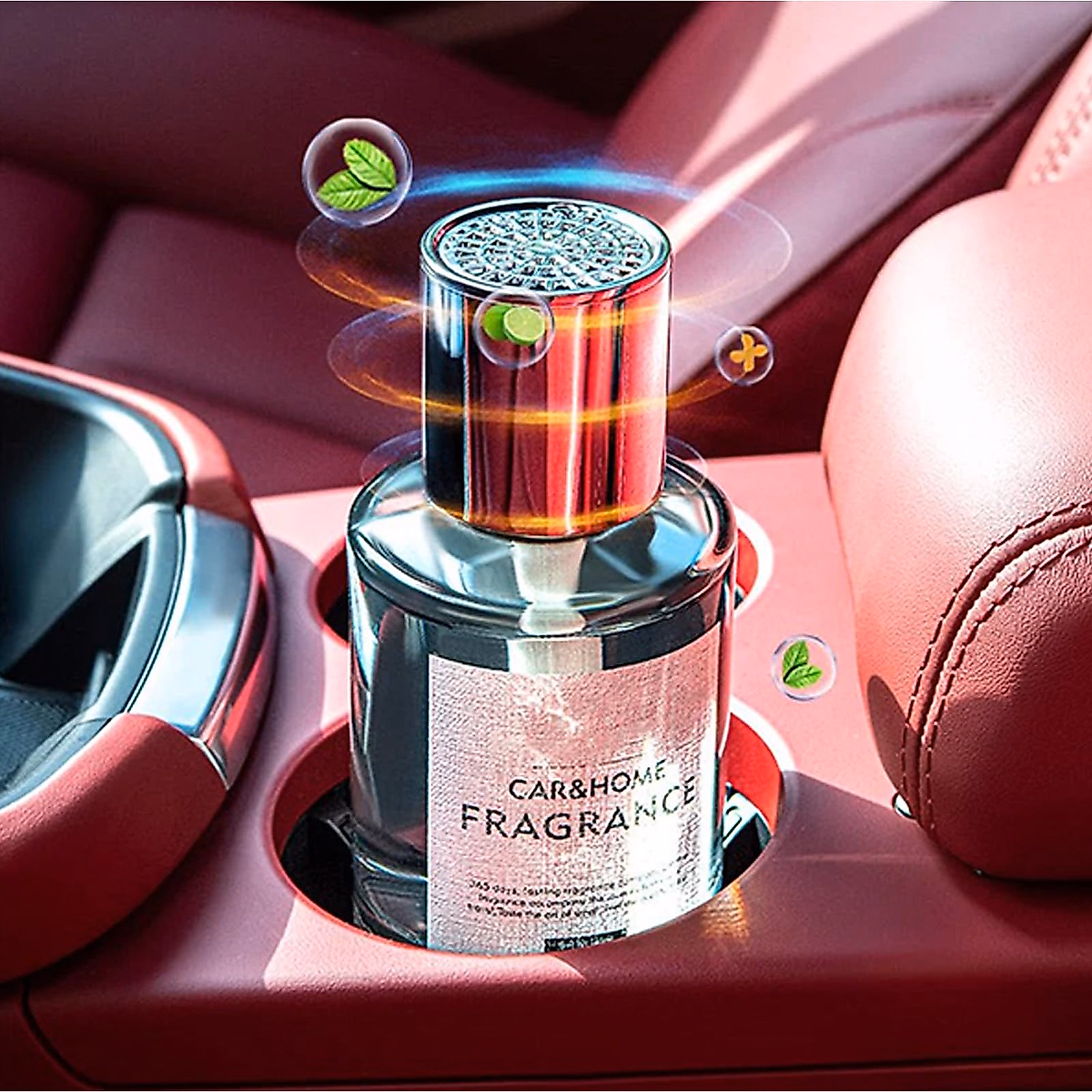 Smart Ultrasonic Atomized Car Air Freshener,5 Gears Adjustment & Auto On/Off,160ML Natural Fragrance,USB Mini Air Freshener Suitable for Car,300 Days Long Lasting (Jasmine)