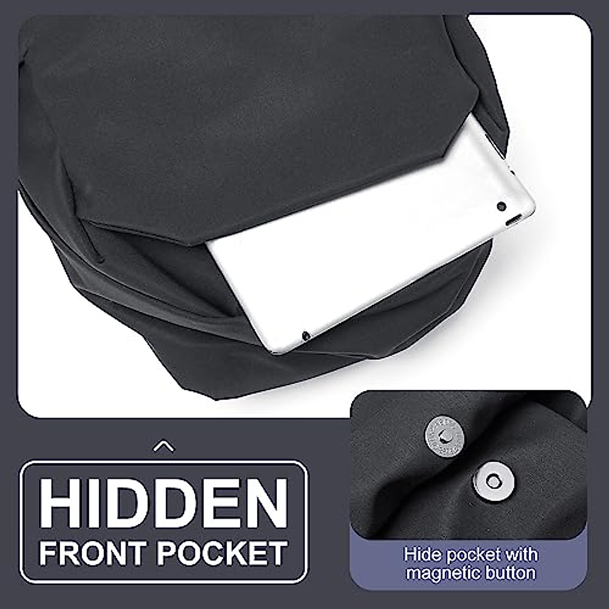 coofay Black Carry on Backpack For Women Men Waterproof College Gym Backpack Lightweight Small Travel Backpack Rucksack Casual Daypack Laptop Backpacks Hiking Backpack