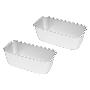 MAXBUS 2pcs Stainless Steel Loaf Tin Oval Shaped Non- Stick Bread Pan Bread Toast Mould Toast Brownie Mold Baking Tools Kitchen Dining Bar Supplies