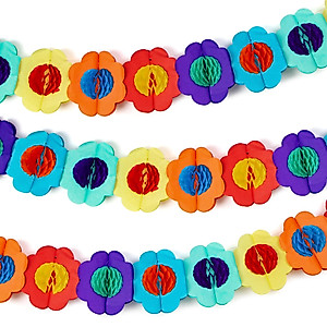 FUTUREPLUSX Mexican Party Banner, Hibiscus Garland Flower Banner Tropical Birthday Party Decorations Ceiling Decorations for Classroom Luau Party