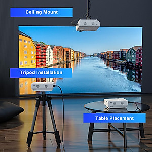 AuKing Projector, 2023 Upgraded Mini Projector, 7500 lumens Multimedia Home Theater Video Projector, Compatible with Full HD 1080P HDMI, USB, VGA, AV, Smartphone, Pad, TV Box, Laptop