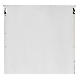 Kate and Laurel Hutchins Wooden Farmhouse Wall Cabinet, 21 x 6 x 20, Rustic Brown and White, Decorative Rustic Cabinet with Three Drawers and 2 Chicken Wire Doors