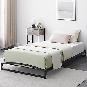 IDEALHOUSE Low Bed Frame Twin Size, 6 Inch Heavy Duty Metal Platform Twin Bed Frame Low Profile, Mattress Foundation, No Box Spring Needed, Noise-Free, Non-Slip, Easy Assembly, Black