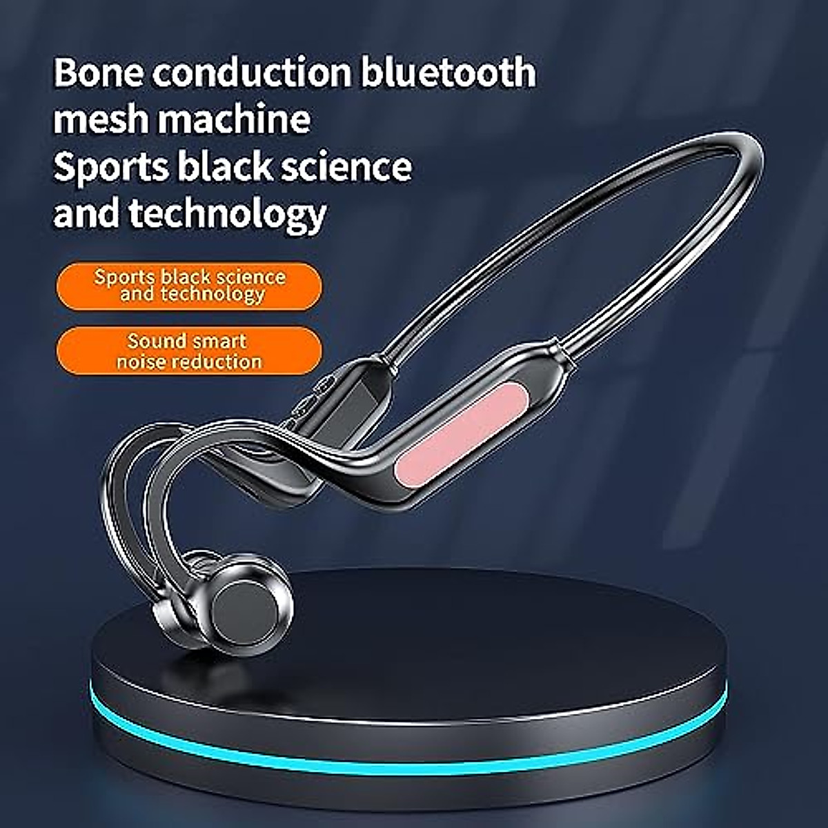 Wireless Bluetooth 5.3 Bone Conduction Headset with Microphone - Waterproof Swimming Sports Noise Canceling Stereo - Bendable Earbud Open Headset