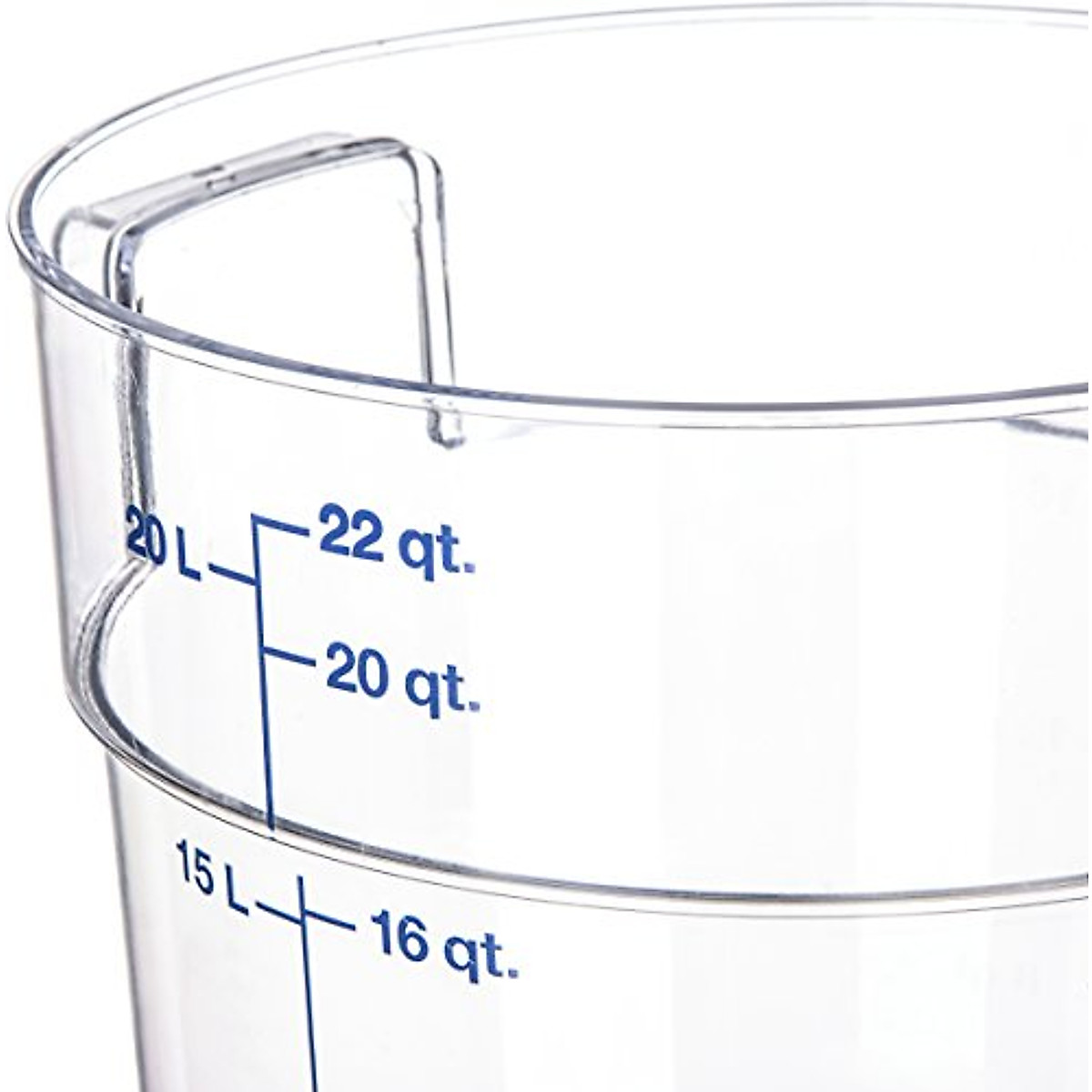 Carlisle FoodService Products Storplus Round Food Storage Container with Stackable Design for Catering, Buffests, Restaurants, Polycarbonate, 22 Quarts, Clear, (Pack of 6)