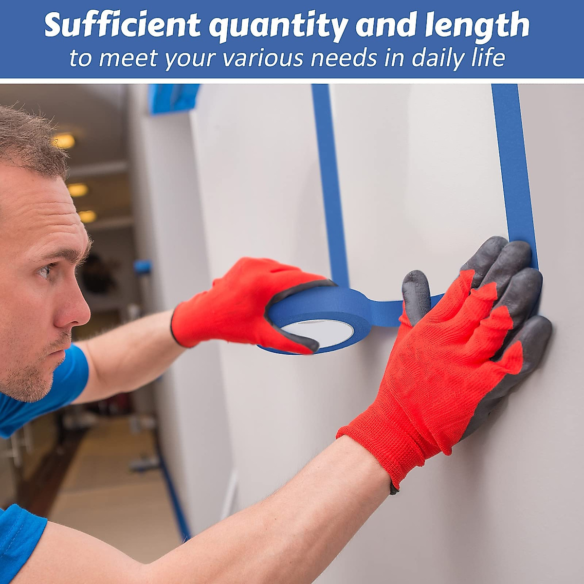 Fainne Painters Tape Masking Tape Bulk Multi Pack Safe Paint Paper Tape Painters Tape for Wall Painting Decoration Supplies(Blue, 1 Inch x 55 Yards, 20 Rolls)