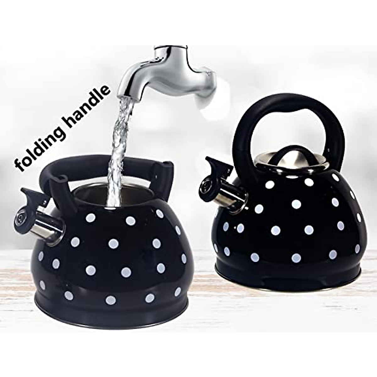 Tea kettle, Red Whistling Tea Kettle for Stove Top, Stainless Steel Cute Teapot with Handle, Induction Cooker Household Kitchen (Color : Red, Size : 3L)