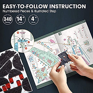 3D Puzzles for Adults 27" Pirate Ship Arts Crafts for Adults Gifts for Men Women Model Kits Brain Teaser Puzzles for Adults Sailboat Building Kits, Queen Anne's Revenge Cool Desk Decor, 340 Pieces