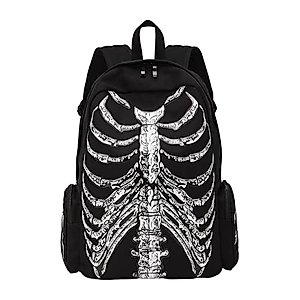 Ogkdlew Goth Backpack Skull Gothic Backpack, Emo Goth Grunge Backpack For Street Hipster With Hooded 16.5 In