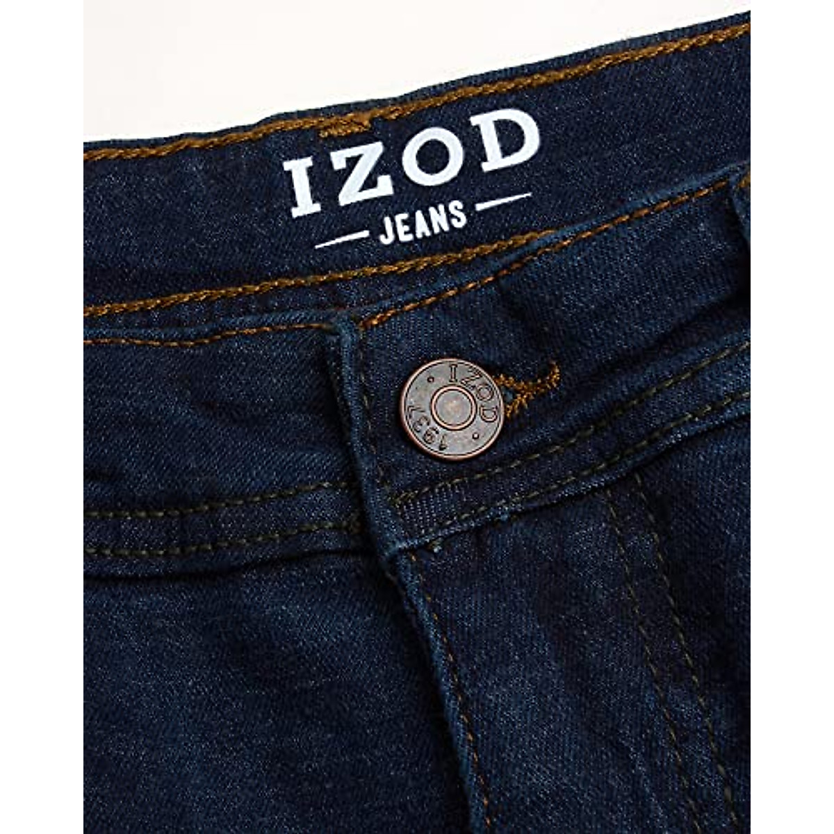 IZOD Men's Relaxed Fit Jeans - Comfortable Stretch Casual Pull On Denim Jeans for Men - Expanded Leg Men's Fashion Pants, Size 36W x 30L, Dark Harlow