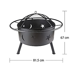 LIUXUEFE Fire Pit, Fire Bowl, wo-od Burning Fireplace, Brazier, Patio Heater (Color : Black)