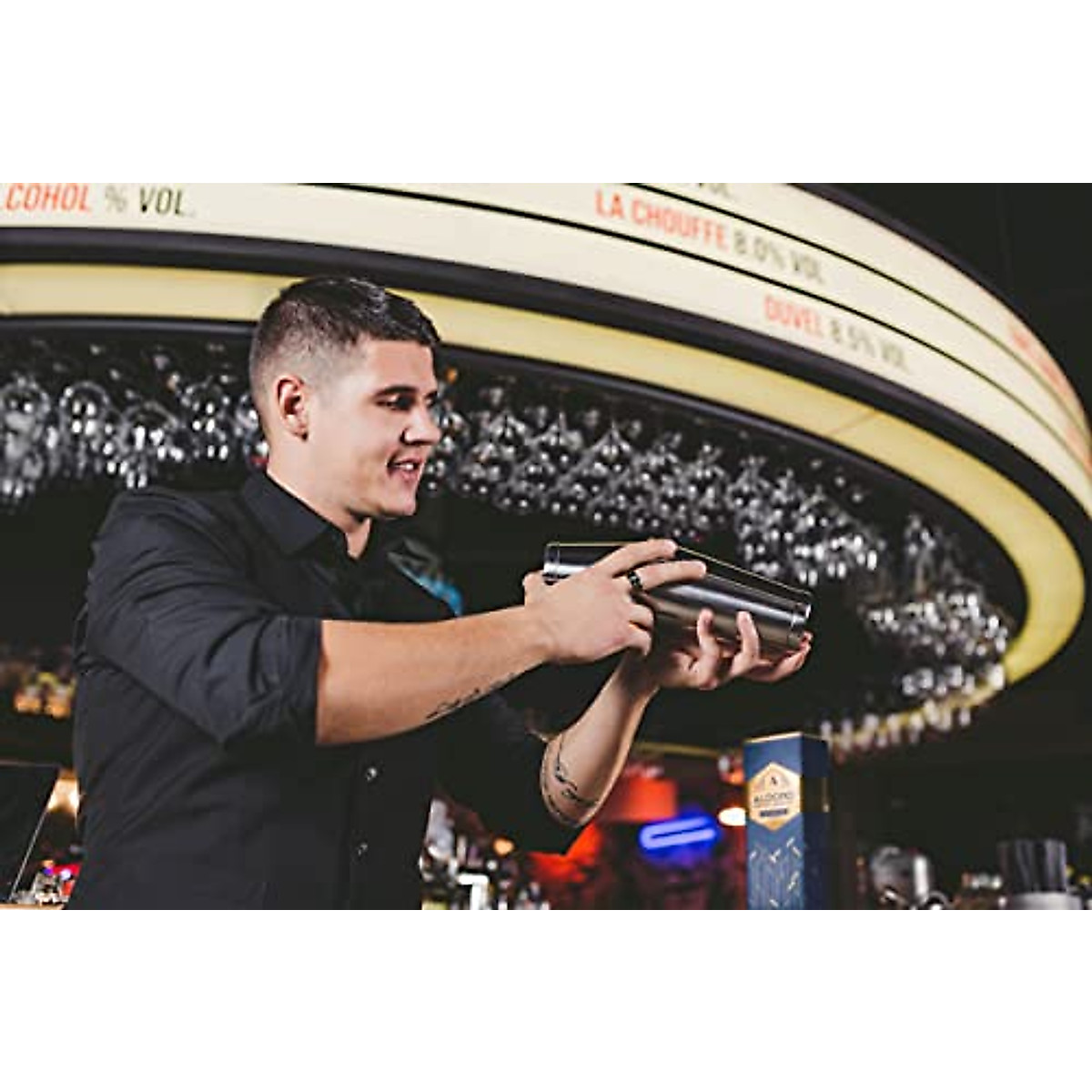 11-Piece Silver Boston Cocktail Shaker Set Bartender Kit | Drink Mixer Bar Set | Cocktail Set Bar Accessories: Martini Shaker, Strainer, Jigger, Muddler, Spoon, & More