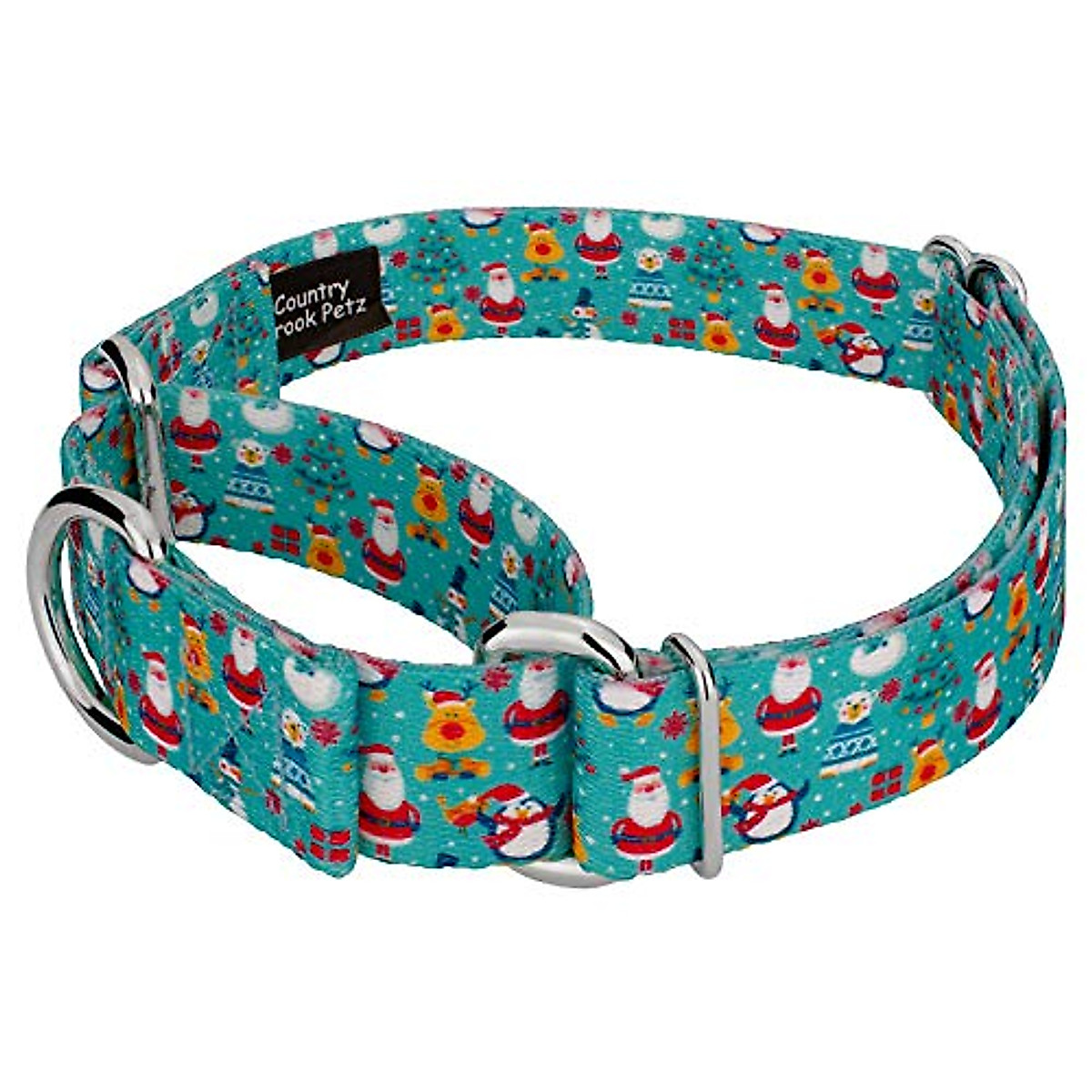 Country Brook Petz - Santa and Friends Martingale Dog Collar and Leash - Christmas Collection with 17 Festive Designs (5/8 Inch, Small)
