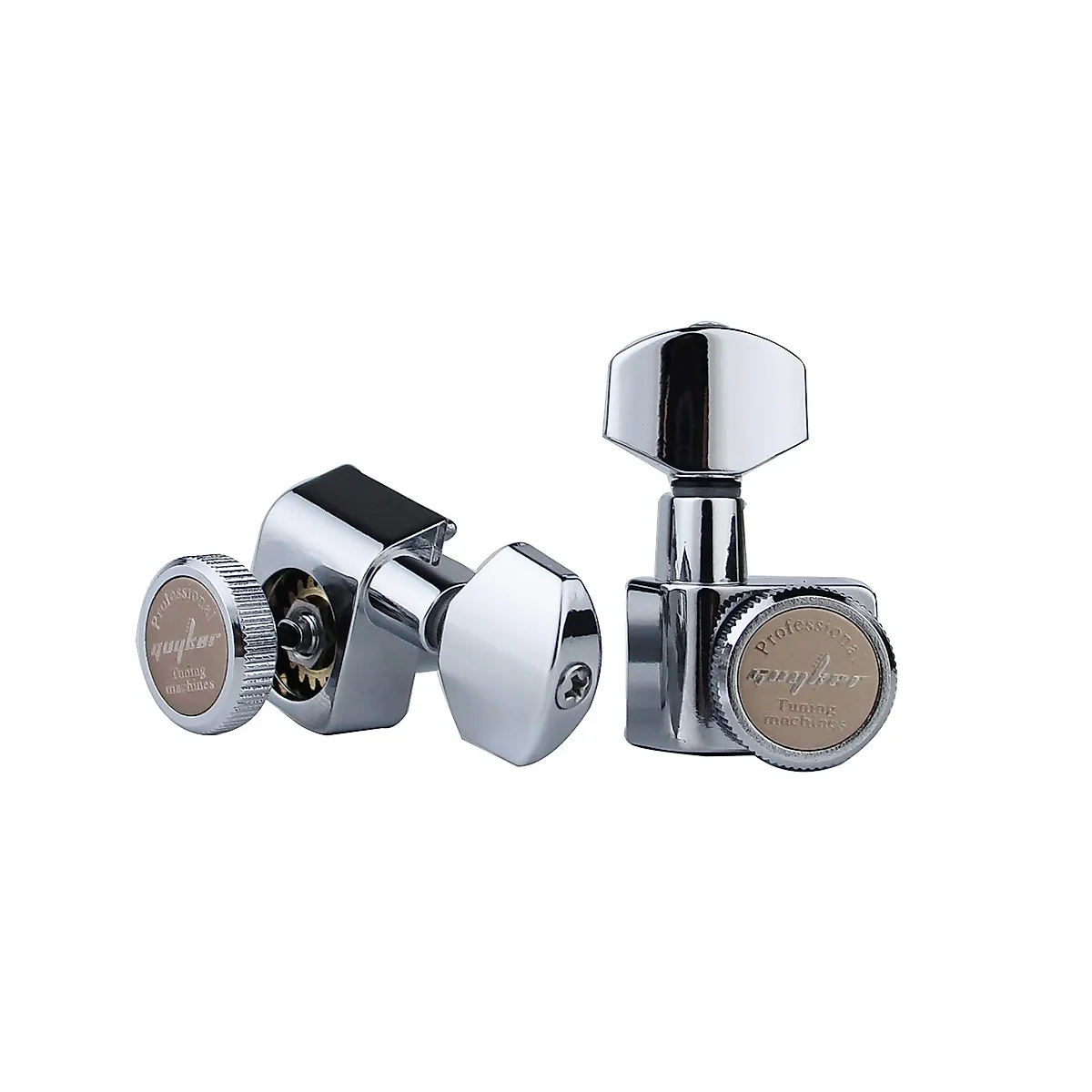 Guyker 6 In-line Guitar Locking Tuners – 1:18 Locking Tuning Key Pegs Tuners – Chrome