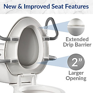 Bemis Assurance 3" Raised Toilet Seat with Clean Shield & Support Arms, Elongated, White