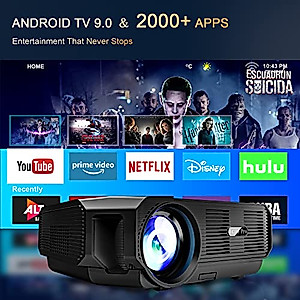 Projector with 5G WiFi and Bluetooth AMLINK 13000L Full HD 1080P Outdoor Portable Video Projector Support 4K, Home Theater Movie Projector Compatible with HDMI, VGA, USB, PC, iOS & Android