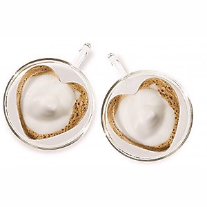 Brilliant - Double Wall Heart Cappuccino Cup 8.5 oz. Set of 2