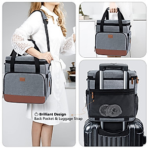 BAGSPRITE Coffee Maker Travel Bag Compatible with Keurig K-Mini or K-Mini Plus, Single Serve Coffee Brewer Carrying Case with Multiple Pockets for K-Cup Pods, Storage Bag With Shoulder Strap Grey