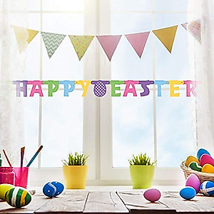 Kicko Easter Embossed Foil Letter Banners - 2 Pack - 4.4 Feet x 4 Inches - for Kids, Party Favors, Decorations, Home, School, Work, Church, Egg Hunts, Parties, Meetings, Gatherings, and More