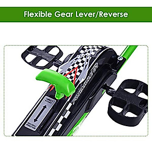 Costzon Go Kart for Kids, 4 Wheel Off-Road Pedal Go Cart w/Adjustable Seat, Steering Wheel, 2 Safety Brakes, EVA Rubber Tires, Ride-On Toys for Boys & Girls, Outdoor Racer Ride On Pedal Car (Green)