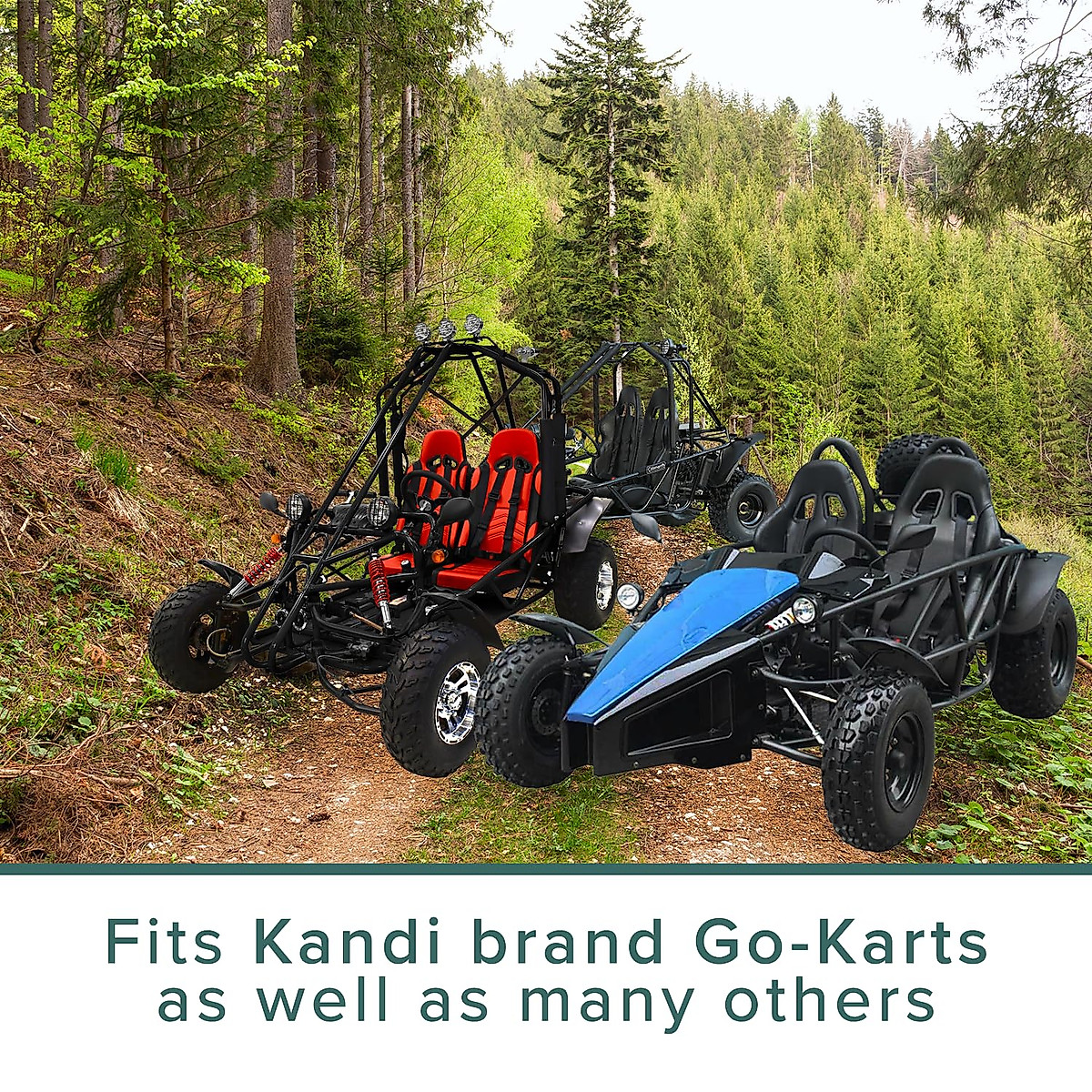 AlveyTech Rear Fender Set for 150cc - 250cc Go-Karts (Set of 2) - Replacement Set for Coleman, TaoTao, Kandi, Massimo Go Kart Fender, Back Tire Guard Parts, Utility Plastic Trailer Fenders