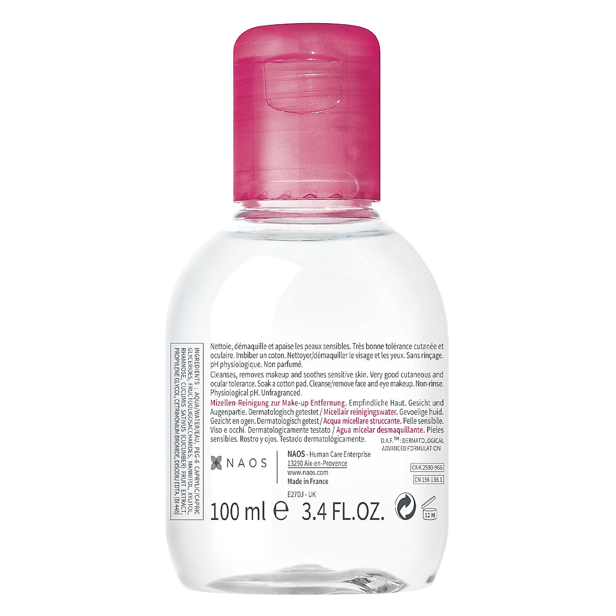 Bioderma - Sensibio H2O - Micellar Water - Cleansing and Make-Up Removing - Refreshing feeling - for Sensitive Skin, 3.4 Fl Oz (Pack of 1)
