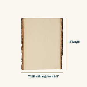 Walnut Hollow Value Pack Medium Basswood Country Planks with Live Edge Bark for Woodburning, Home Décor and Rustic Weddings, 6-pack