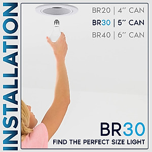 Luxrite 4-Pack BR30 LED Bulb, 65W Equivalent, 3500K Natural White, Dimmable, 650 Lumens, LED Flood Light Bulbs, 8.5W, Energy Star, E26 Medium Base, Damp Rated, Indoor/Outdoor - Living Room and Kitchen