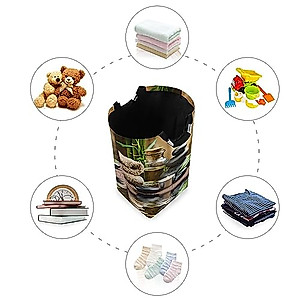Flradish Zen Basalt Stones on Wood Large Laundry Hamper Collapsible Waterproof Freestanding Laundry Basket with Handles for Laundry Living Room,Bathroom