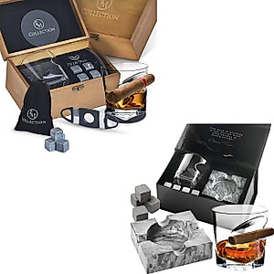 EMCOLLECTION Birthday Gifts Whiskey Glass with Side Mounted Holder 12oz Old-Fashioned Bundle