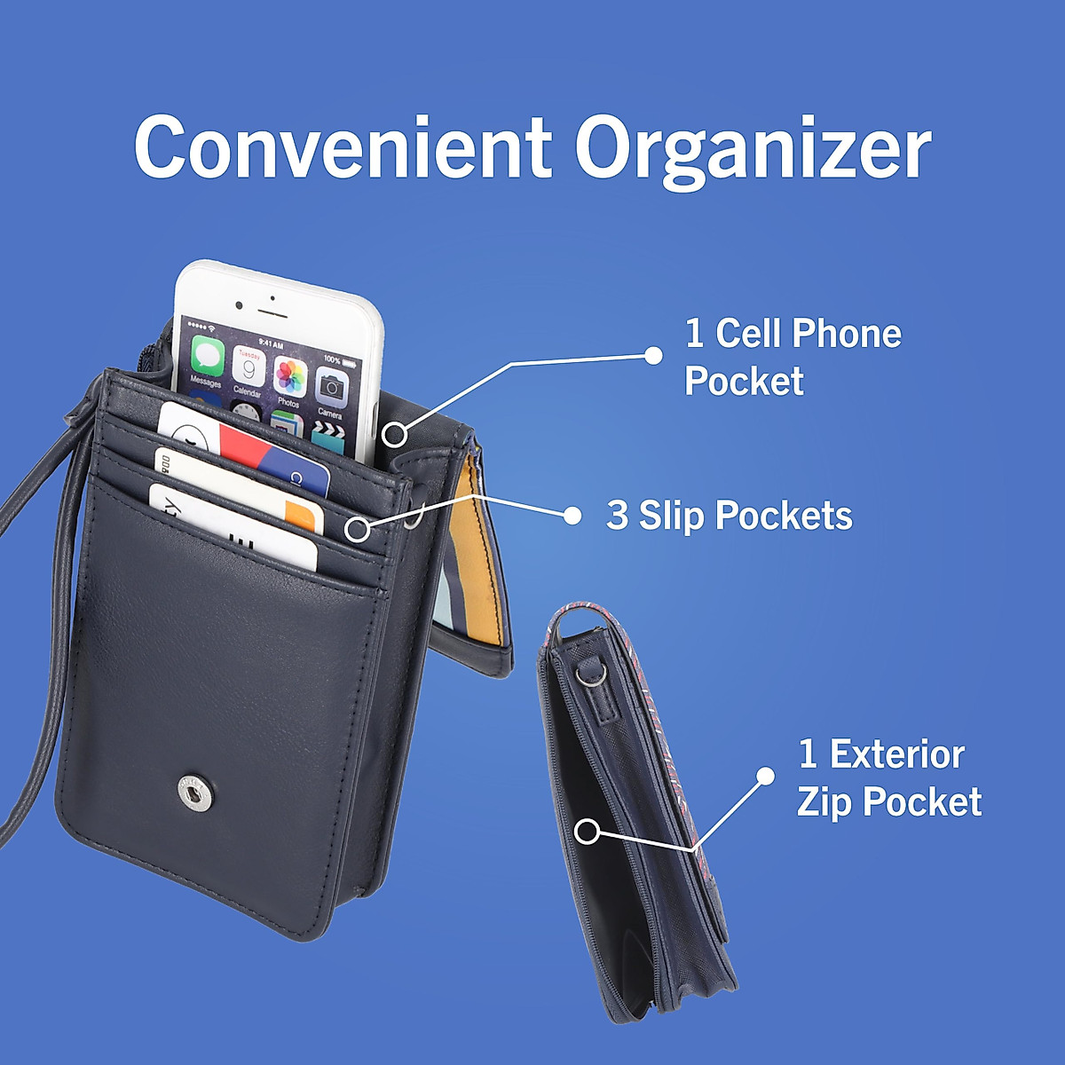 Nautica Women's Crossbody Cellphone Purse, Blush Pink