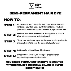 Good Dye Young Semi Permanent Hair Dye (Rock Lobster Red) - Conditioning Red Hair Dye - PPD free & Vegan - Lasts 15-24+ Washes for Streaks and Strands