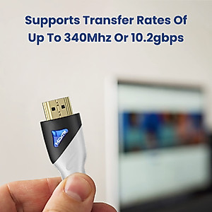 Aurum Ultra 4K HDMI Cable 25 ft Braided High-Speed HDMI Cord Supports TV, Gaming, Ethernet, HDR, ARC, UHD, 3D, HDTV, 10.2 Gbps Compatible with PC, Laptop PS3, PS4, Xbox, Roku, Blue-ray, 2 Pack