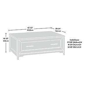 Sauder Coral Cape Coffee Table, L: 42.44" x W: 29.25" x H: 16.50", Sindoori Mango Finish