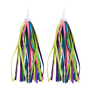 BESPORTBLE 1 Pair Kids Bike Handlebar Streamers Ribbons Bicycle Grips Tassels for Children Baby Carrier Accessories - Colorful