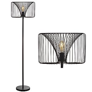 JONATHAN Y JYL6105A Gridley 61" Metal LED Floor Lamp, Contemporary, Transitional, Modern, Industrial Style, Office, Living Room, Family Room, Dining Room, Bedroom, Hallway, Foyer, Black