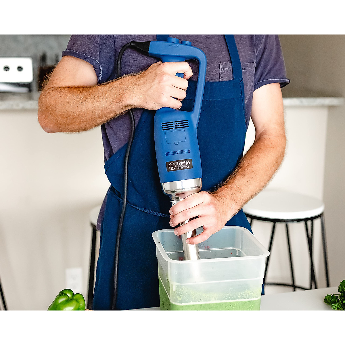 TK Tartle Kitchen Commercial Immersion Blender, Variable Speed, Heavy Duty 500W, 4000-16000 RPM, 12inch Shaft