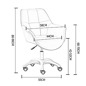 ECBETCR Chair Velvet Office Chair Adjustable Height, Executive Computer Desk Chair Comfort and Ergonomic Design for Lumbar Support, Pink, Blue, Grey, Yellow