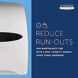 Sanitouch Hard Roll Paper Towel Dispenser (09991), Hands-Free Pull Dispensing, White