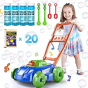 TEMI Bubble Lawn Mower for Toddlers 3 4 5 6 7 8, Push Toys for Kids, Bubble Machine, Summer Outdoor Backyard Gardening Toys, Outside Toys for Toddlers, Christmas, Easter Birthday Gifts