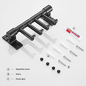 Rotating Coat Hooks for Hanging with 4 Swivel Arms,Multiple Bathroom Wall Mounted Towel Hooks,Heavy Duty Wall Clothes Hooks,Wall Coat Rack Hat Hooks,Shower Sponges Bathrobe Key Holder Hanger (Black)