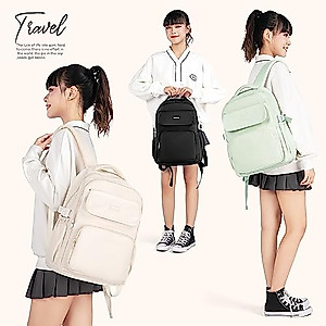 WEPOET Simple Aesthetic Black Backpacks For School,Lightweight Casual College Backpack Women,Travel Laptop Daypack Men,Waterproof Middle School Book bag For Teens Boys Girls