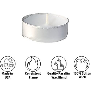 CandleNScent Colored Tea Light Candles | Unscented | White | Made in USA (Pack of 10)