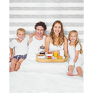 Dormmi Wooden Tray, Serving Tray with Handles 16 inch Rhombus Solid Wood Trays for Serving Breakfast in Bed, Lunch, Dinner, Appetizers, Patio, Ottoman, Coffee Table, BBQ, Party