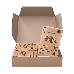 rebEarth Natural Dental Floss Picks - Oral Care Dental Pick w/Mint Flavored Toothpicks, 2-in-1 Natural Floss & Toothpicks, Plant-Based Dental Flossers, Tooth Floss Picks w/Tongue Cleaner (200 Count)